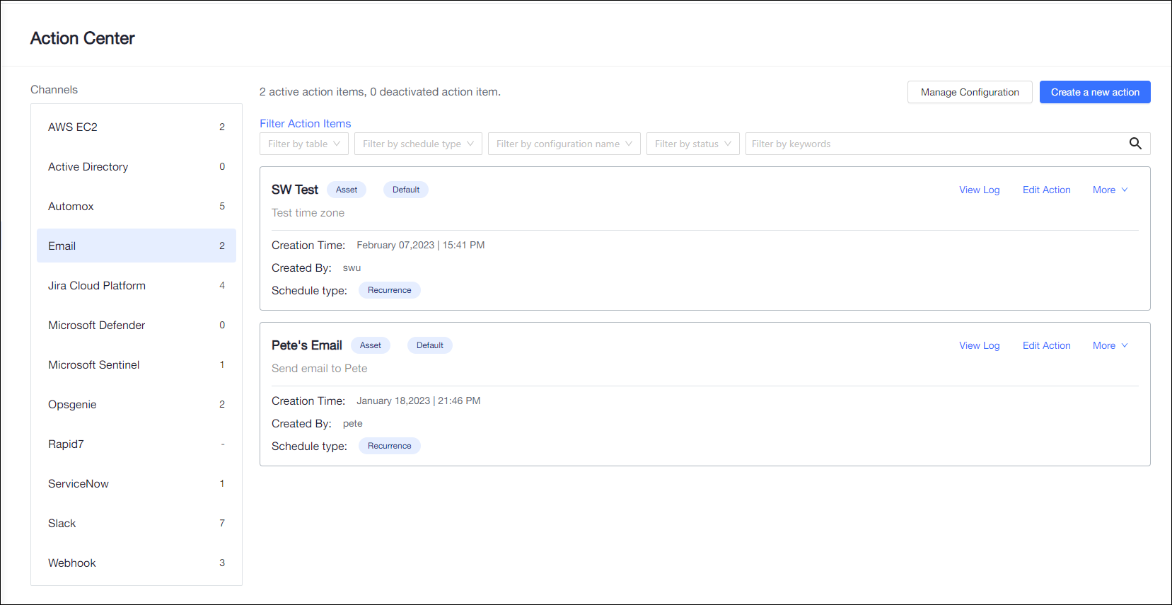 Overview of Actions | Lucidum